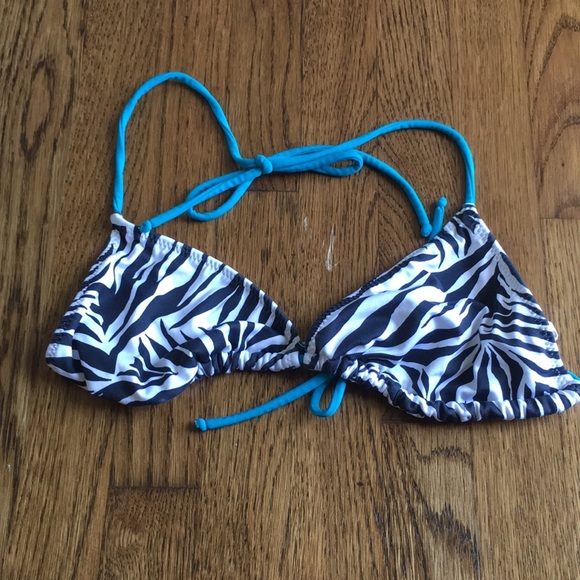 Swim | 415 Zebra Print Triangle Bikini Top | Poshmark